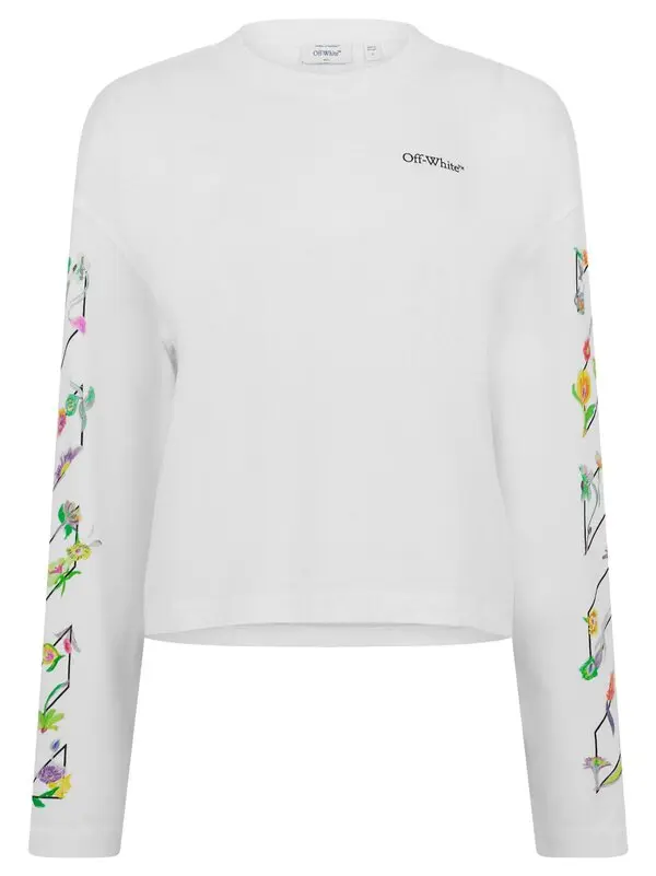 Off-White Printed Long Sleeve Top - White