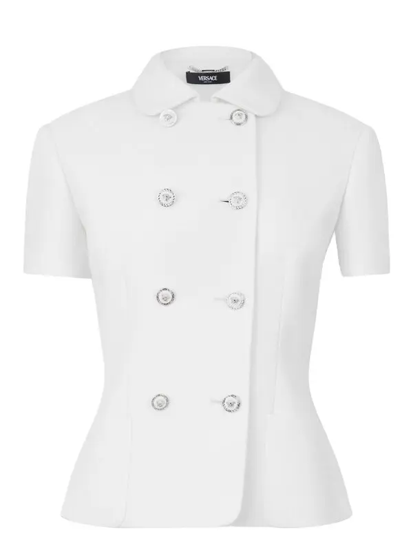 Versace Structured Short Sleeves Blazer - White