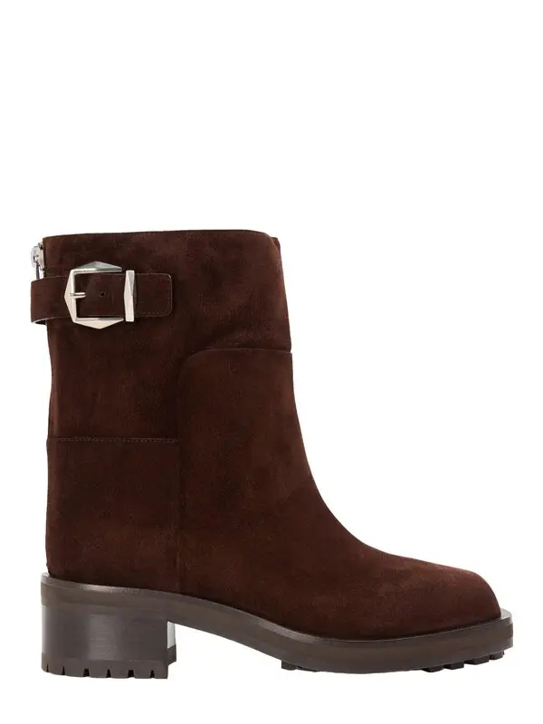 JIMMY CHOO Ankle Boots With Buckle Detail - Brown
