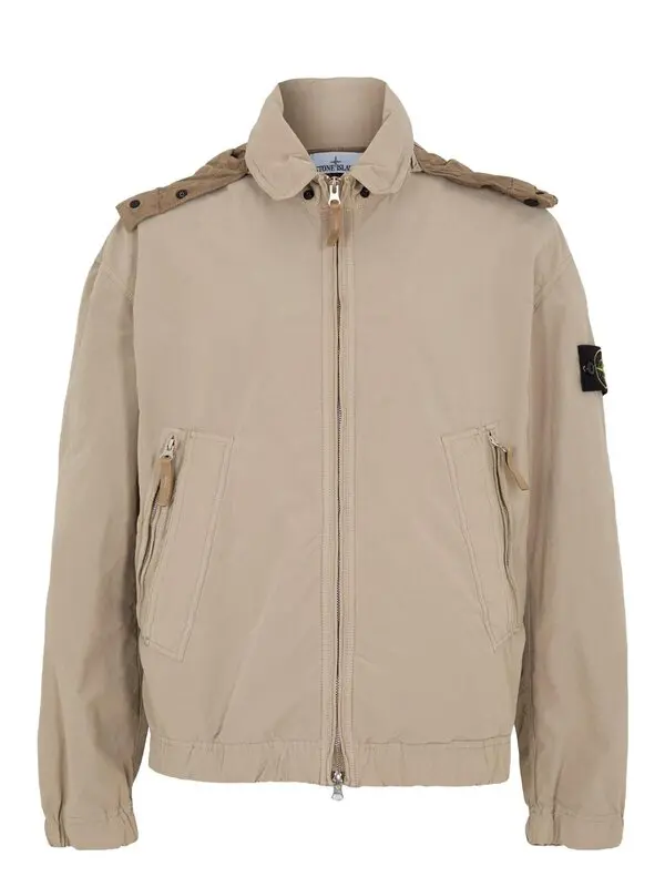 Stone Island Stand Collar Zip-up Jacket - Nude