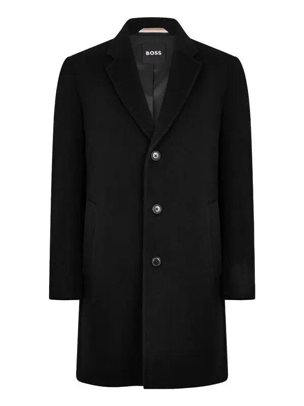 Hugo Boss Single Breasted Tailored Coat - Black