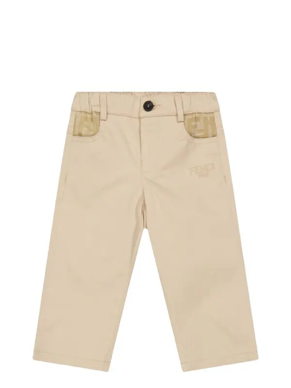 Fendi Logo Embroidered Track Pants - Nude