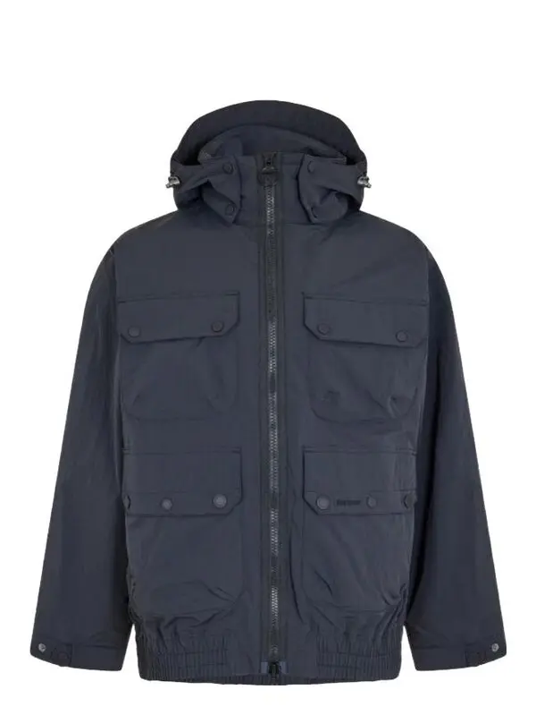 Barbour Hooded Zip-up Jacket - Black