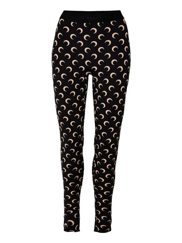 MARINE SERRE Moon Pattern Leggings - Black