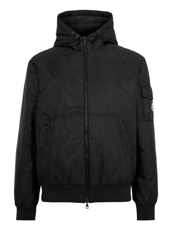 Moncler Zip-up Hooded Bomber Jacket - Black