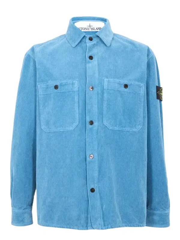 Stone Island Corduroy Structured Overshirt - Blue