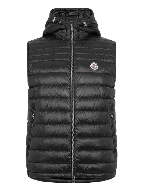 Moncler Quilted Hooded Down Gilet - Black