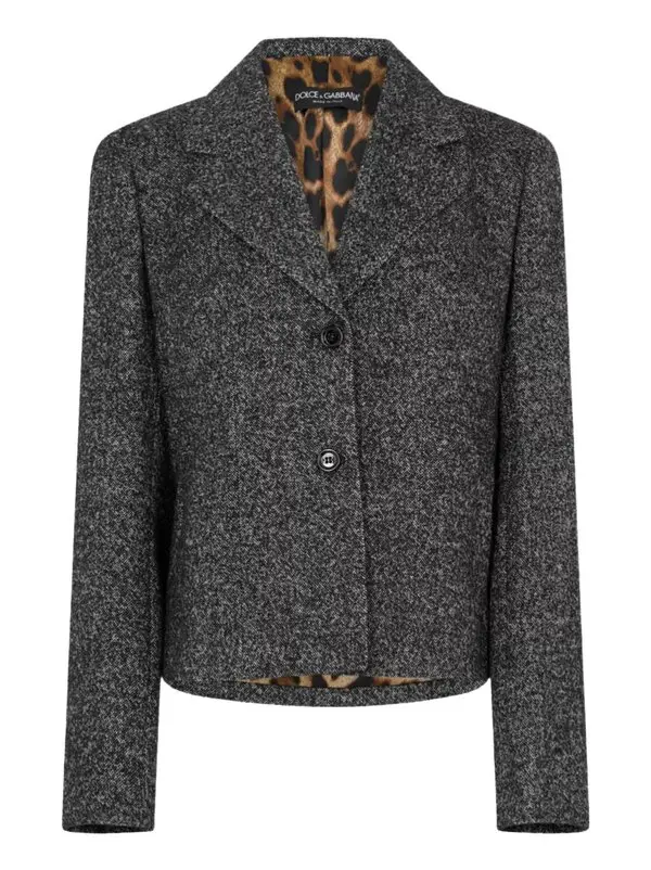 Dolce & Gabbana Structured Shoulder Blazer - Black