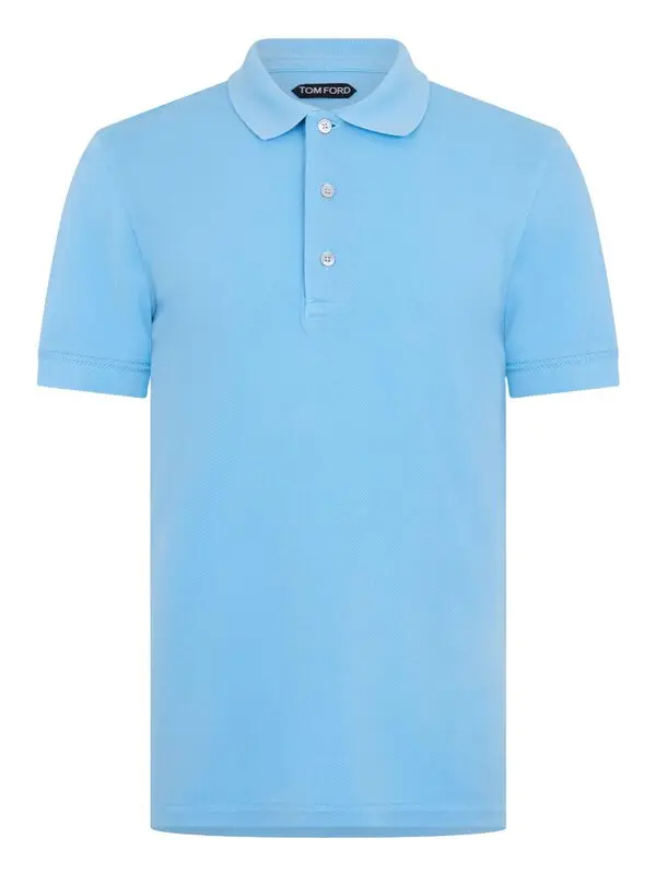 TOM FORD Solid Color Polo Shirt - Blue