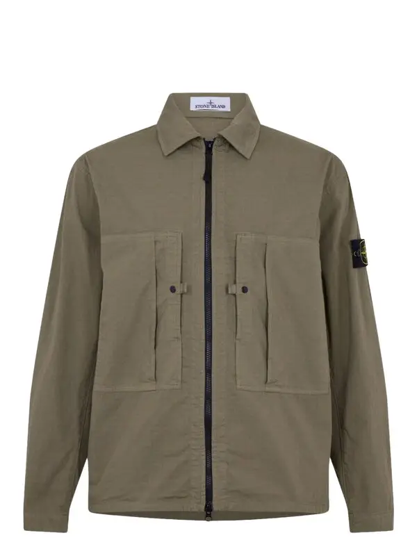 Stone Island Logo Zip Jacket - Green