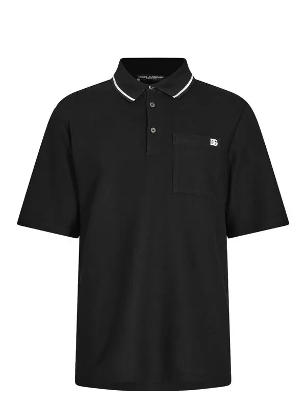 Dolce & Gabbana Short-sleeved Polo Shirt - Black