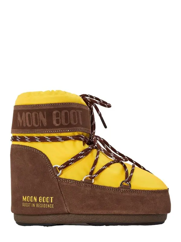 Moon Boot Color-blocked Lace-up Boots - Brown