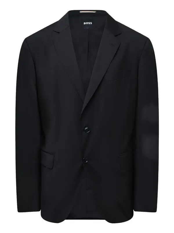 Hugo Boss Single-breasted Notch Lapel Business Suit Jacket - Black