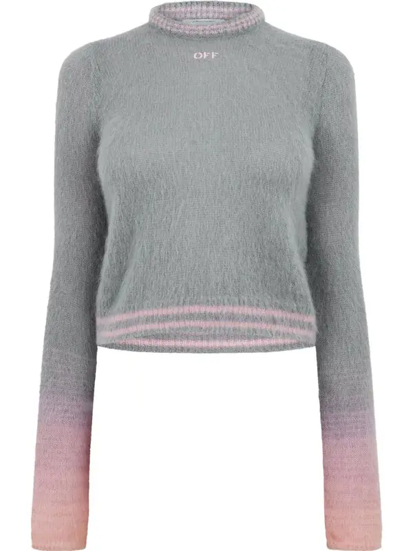 Off-White Cropped Sweater - Gray