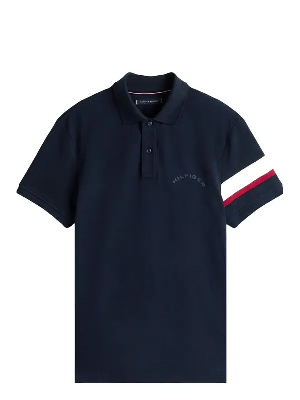 Tommy Hilfiger Logo Short Sleeve Polo Shirt - Black