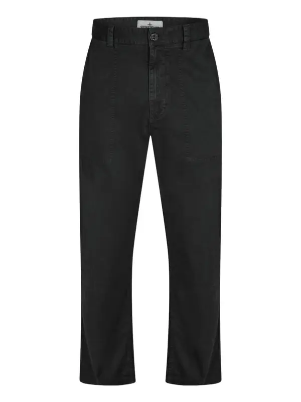 Stone Island Logo Patch Straight Leg Track Pants - Black