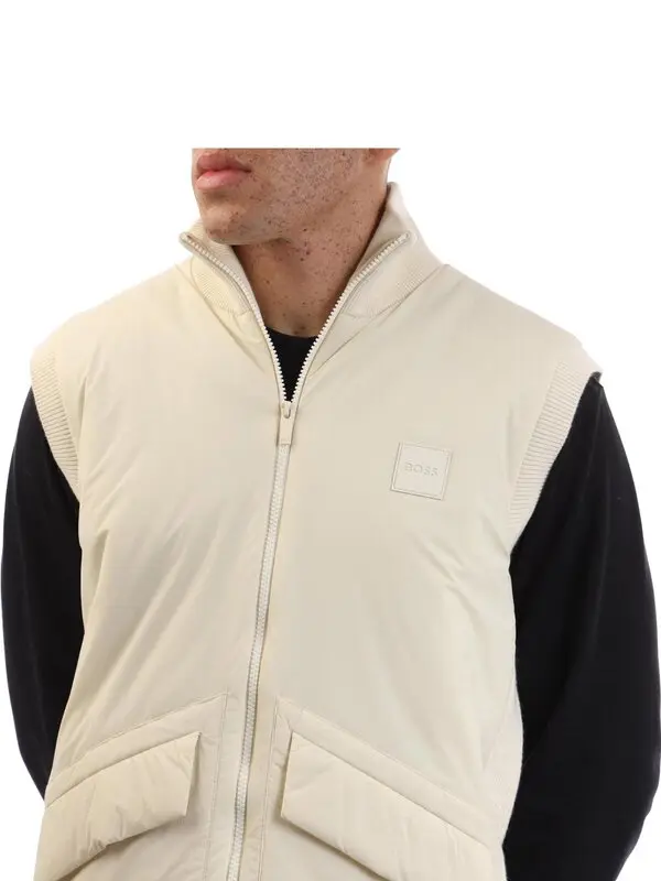 Hugo Boss Zip-up Padded Vest - Nude