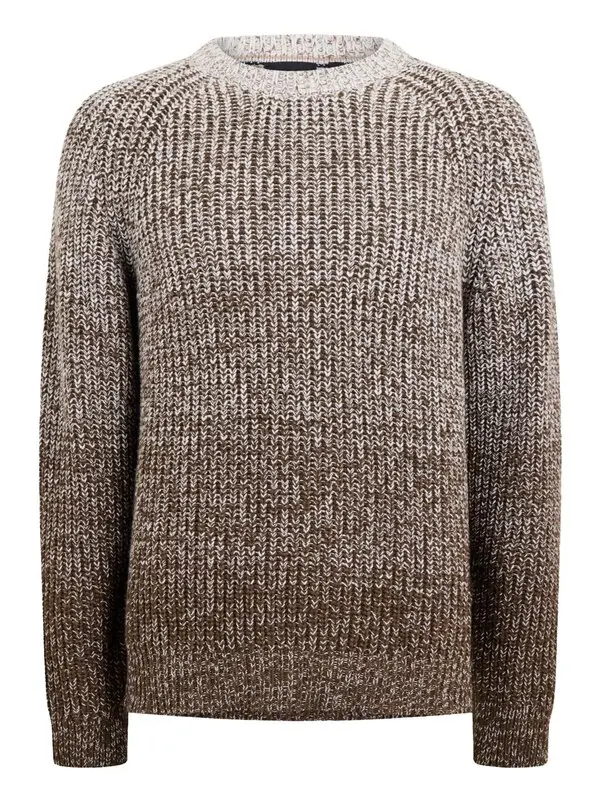 Hugo Boss Gradient Crew Neck Knit Sweater - Brown