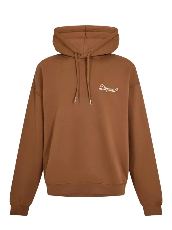 Dsquared2 Cotton Hoodie With Logo Detail - Brown