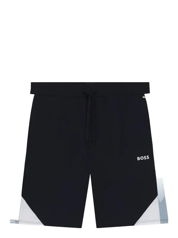 Hugo Boss Color-blocked Drawstring Shorts - Black