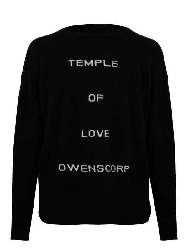 Rick Owens Crew Neck Knit Sweater With Graphic Detail - Black