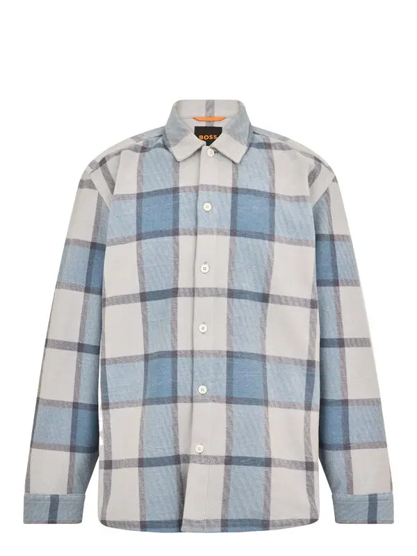 Hugo Boss Color-blocked Plaid Jacket - Gray