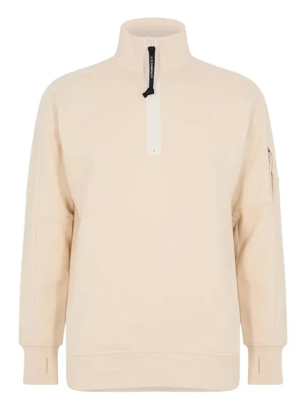 C.P. COMPANY Zip Up Fleece Top - Nude