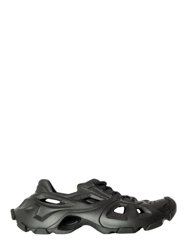 Balenciaga Rubber Low Top Sneakers With Lace-up Fastening - Black