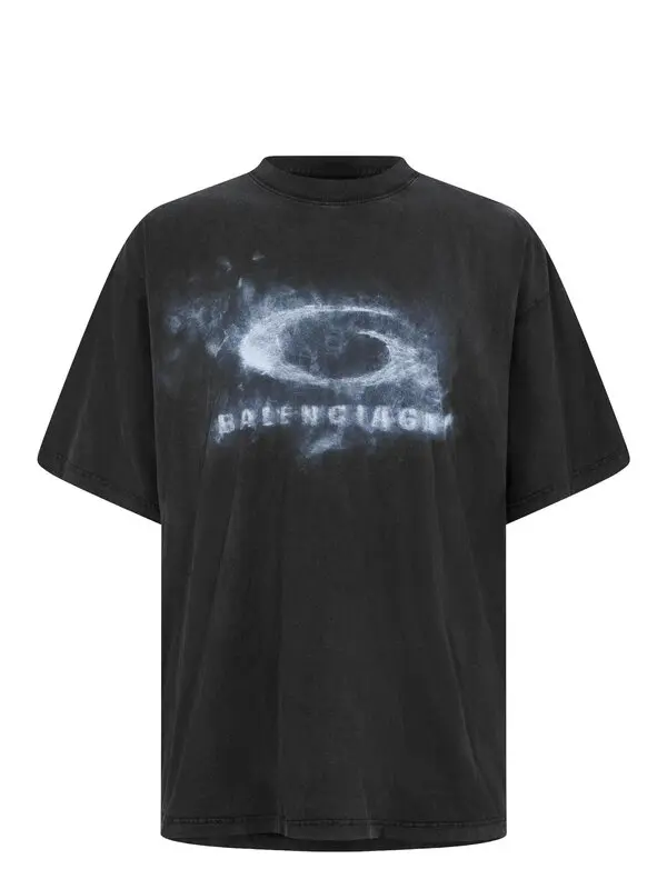 Balenciaga Printed Logo T-shirt - Black