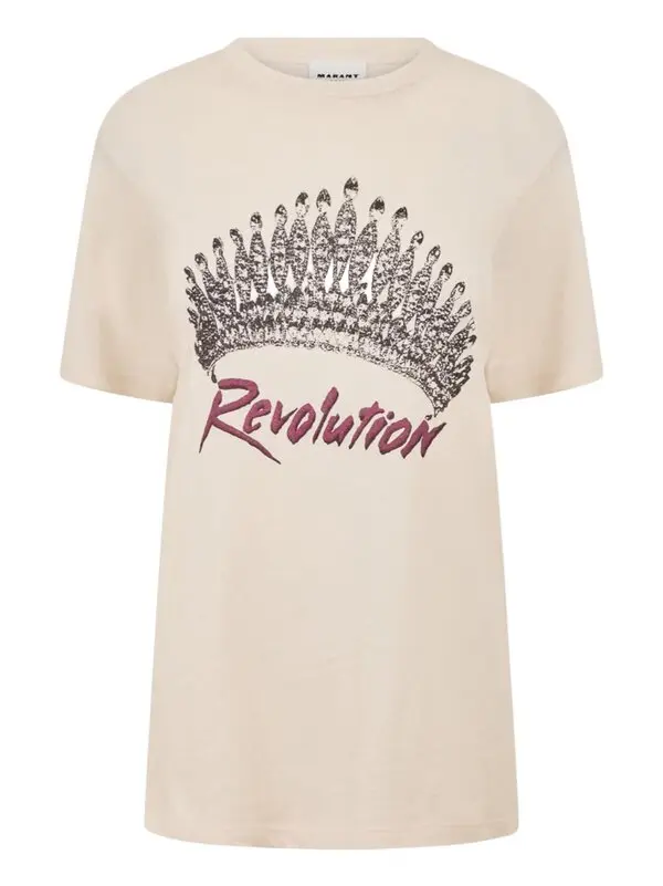 Isabel Marant Étoile Revolution" Printed T-shirt - Nude