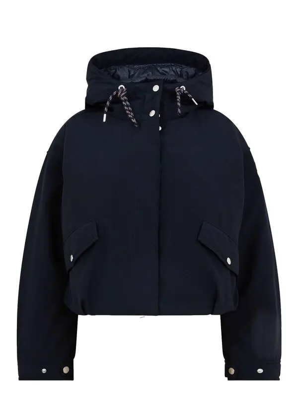 Moncler Cropped Hooded Jacket - Black