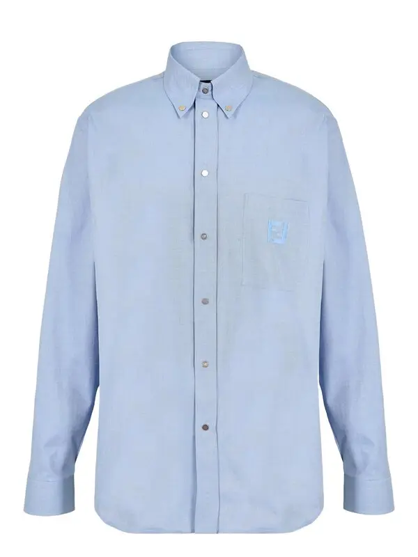 Fendi Solid Color Shirt - Blue