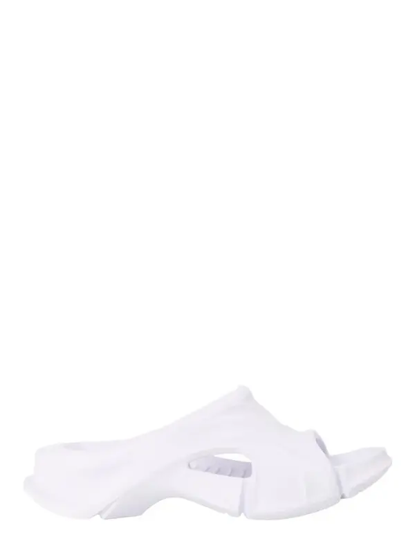 Balenciaga Molded Patchwork Rubber Slides - White