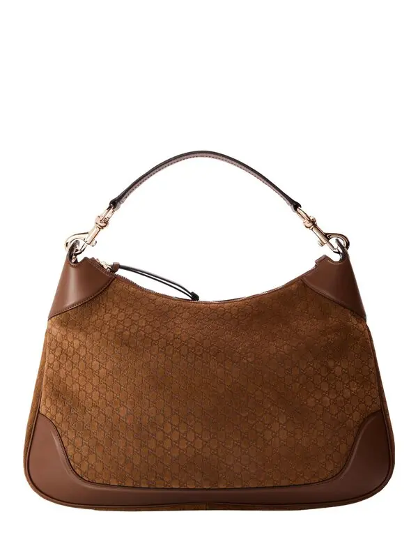 Gucci Monogram Hobo Bag - Brown