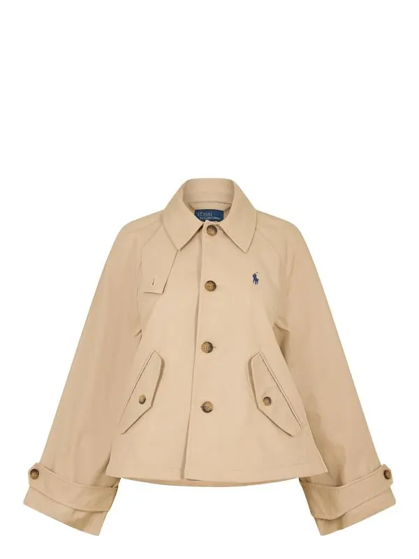 Polo Ralph Lauren Single-breasted Coat With Stand Collar - Nude