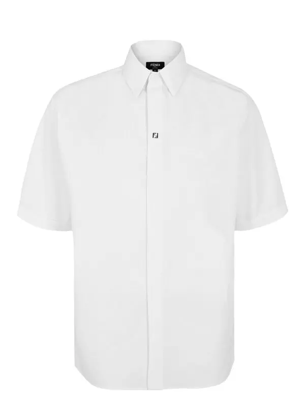 Fendi Solid Color Short Sleeve Shirt - White