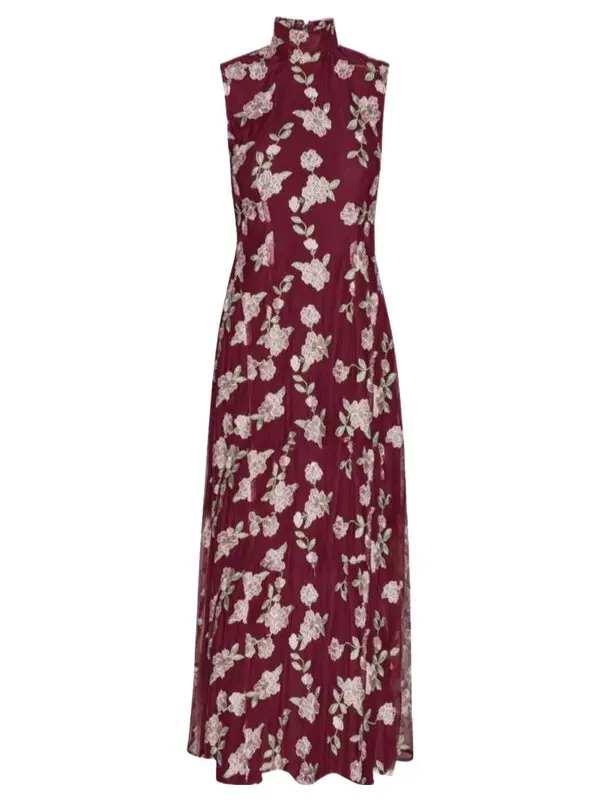 ROTATE BY BIRGER CHRISTENSEN Asyna Long Maxi Dress - Red