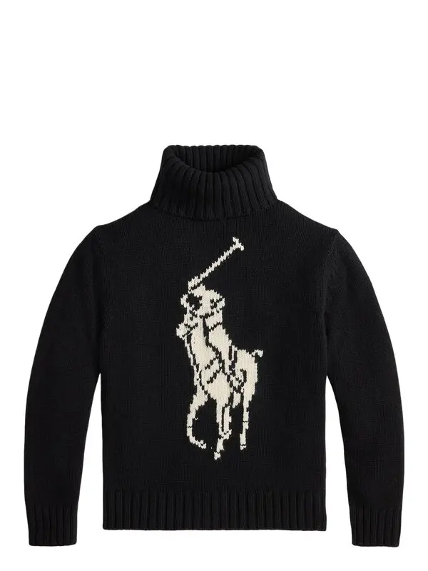 Polo Ralph Lauren Knitted Crew Neck Jumper With Pony Logo - Black