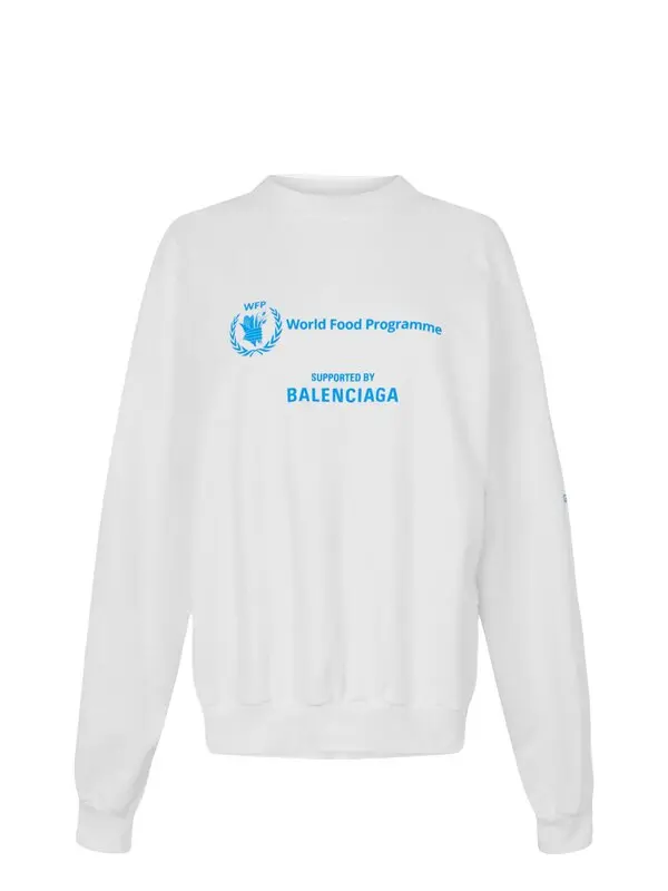 Balenciaga Crew Sweatshirt With World Food Programme Logo - White