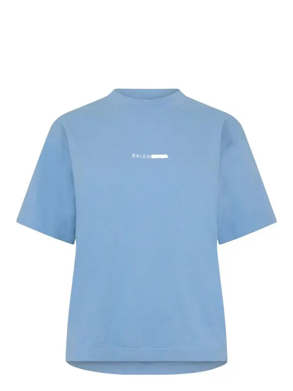 Balenciaga Logo Embroidered T-shirt - Blue