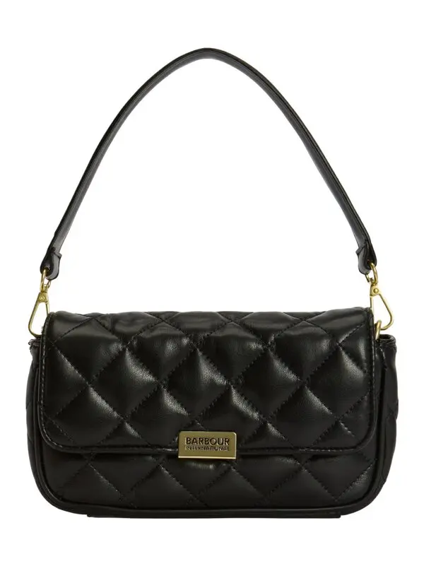 Barbour Diamond-quilted Flap Shoulder Bag - Black