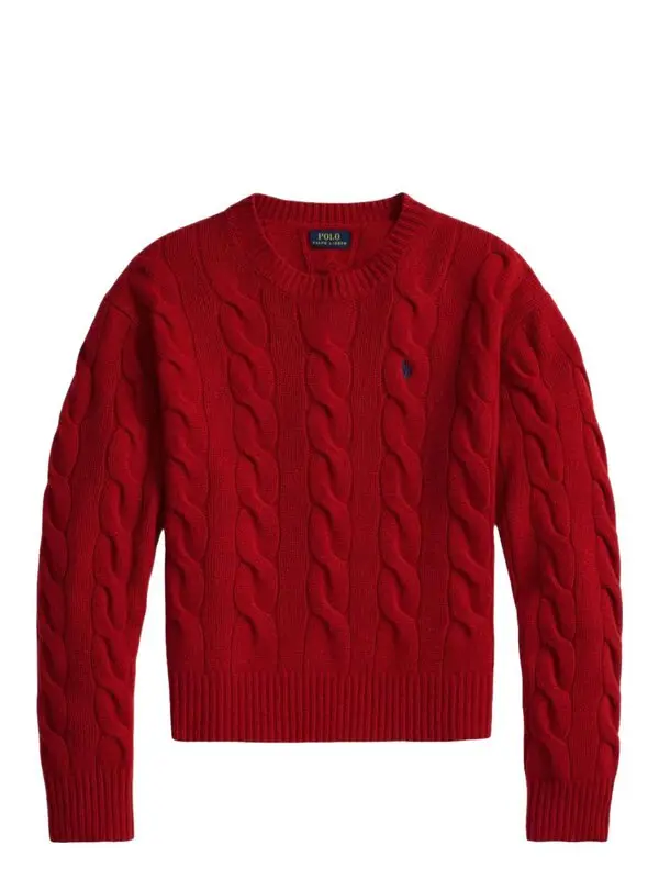 Polo Ralph Lauren Cable Knit Crewneck Sweater - Red