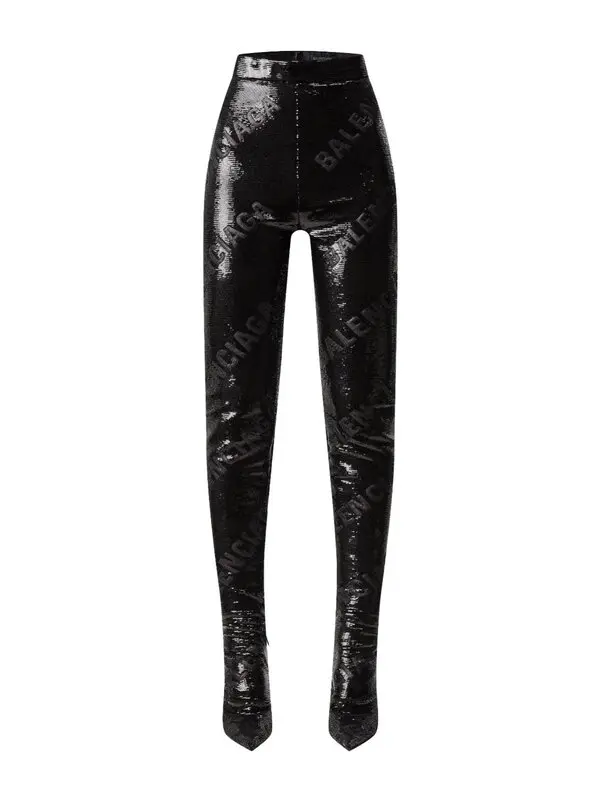 Balenciaga Over-the-knee Sequined Stiletto Boots - Black