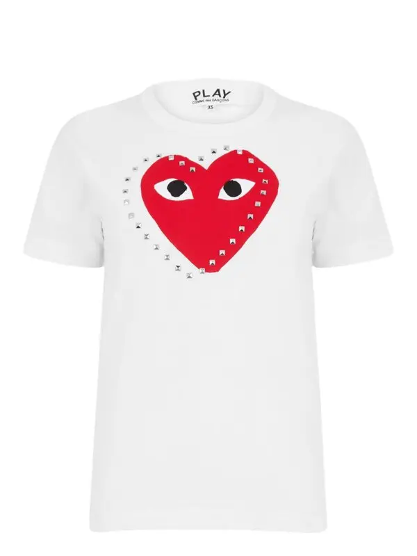 Play Comme Des Garcon Comme Des Garçons Play Regular Fit T-shirt With Heart Logo - White