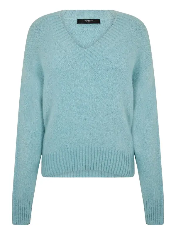 Max Mara V-neck Knit Sweater - Blue