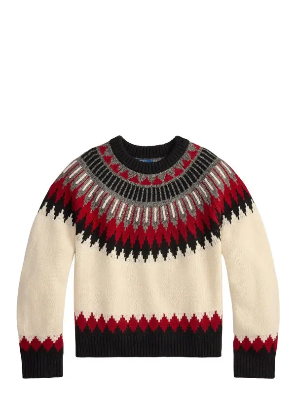 Polo Ralph Lauren Crew Neck Jumper With Fair Isle Pattern - Nude