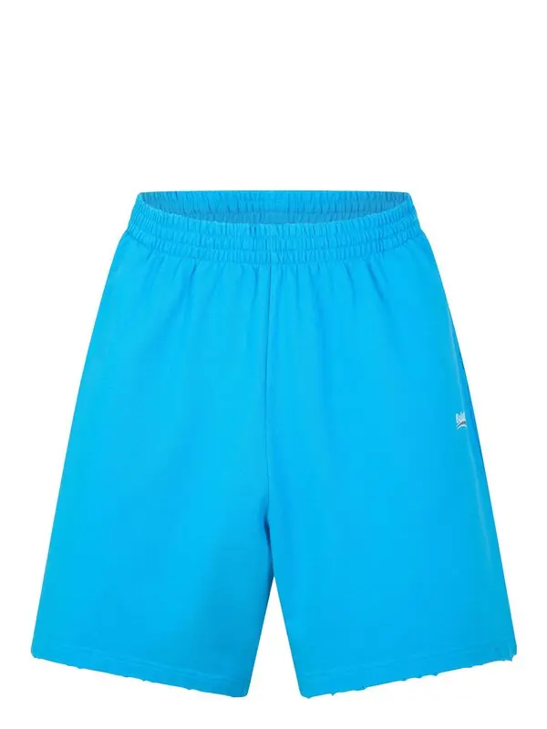Balenciaga Logo Jersey Shorts - Blue