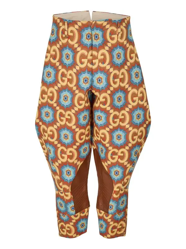 Gucci Printed Wide Leg Trousers - Brown