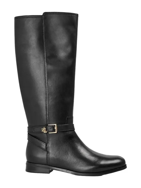 Ralph Lauren Leather Knee-high Boots - Black