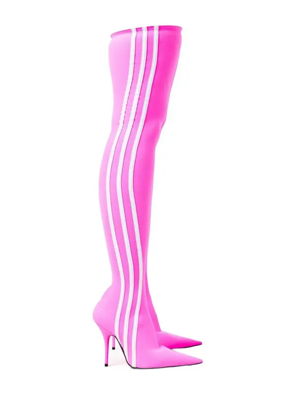 Balenciaga Over The Knee Stiletto Boots - Pink